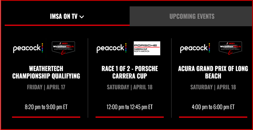 Schedule Long Beach Grand Prix
